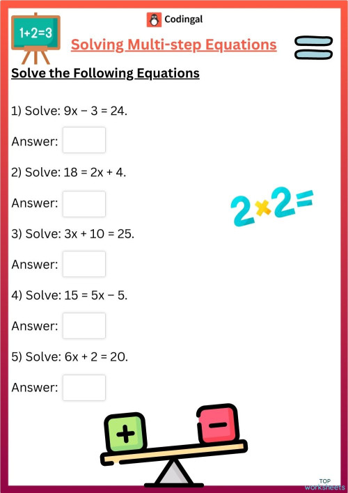 M_G06M08L34_WA01_Solving_Multi-step_Equations_3. Interactive worksheet ...