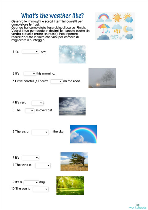 What's the weather like? - Multiple Choice Quiz. Interactive worksheet ...