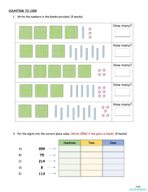 Year 2 Math | Test. Interactive worksheet | TopWorksheets