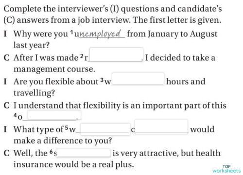 working conditions vocab. Interactive worksheet | TopWorksheets
