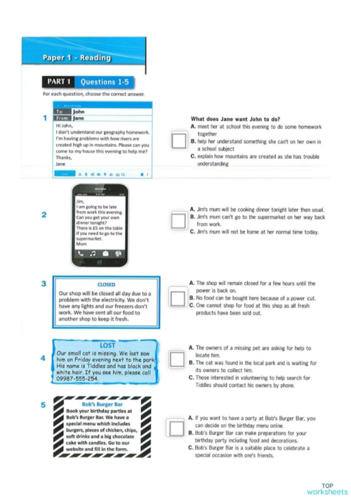 TEST 2- PRACTICE. Interactive worksheet | TopWorksheets