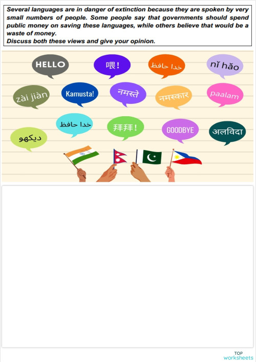 ESSAY 37 – MINORITY LANGUAGES (ADVANCED). Interactive worksheet ...