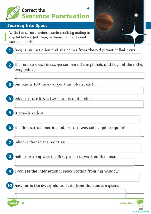 Punctuation. Interactive worksheet | TopWorksheets