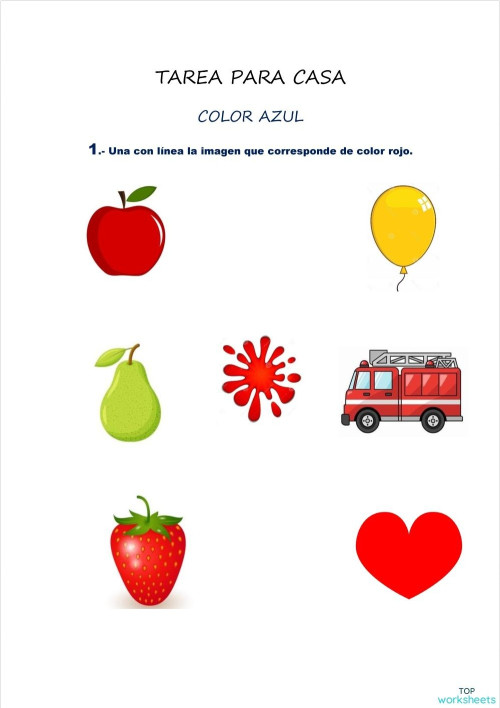 COLOR ROJO. Ficha interactiva | TopWorksheets