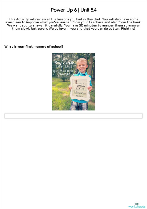 Power Up 6 | Unit 5.4. Interactive worksheet | TopWorksheets