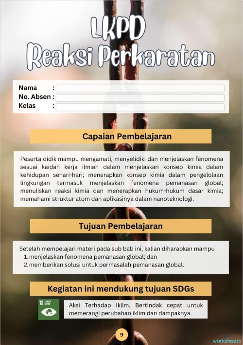 LKPD Reaksi Perkaratan_Ajeng Novikadila. Lembar kerja interaktif ...