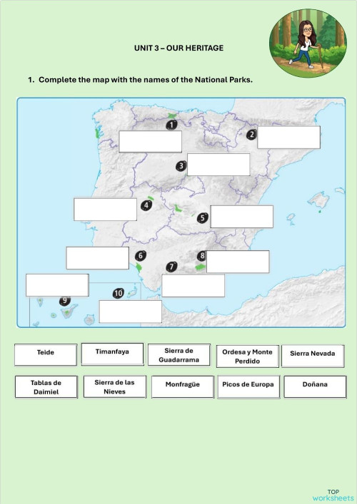 National Parks. Interactive worksheet | TopWorksheets
