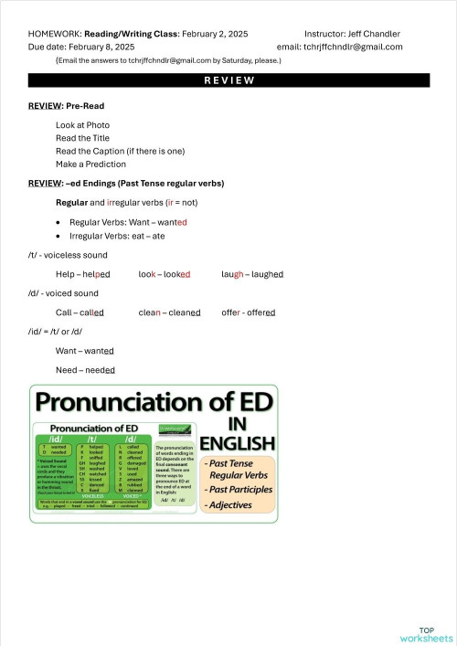 Homework reading unit 3-5. Interactive worksheet | TopWorksheets