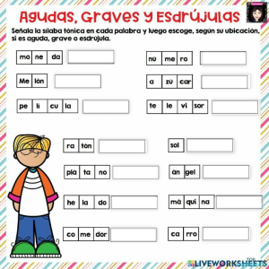 Acentuación: fichas interactivas y ejercicios online | TopWorksheets