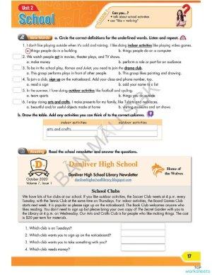 Unit 2: School - Lesson 2 (SB). Interactive worksheet | TopWorksheets