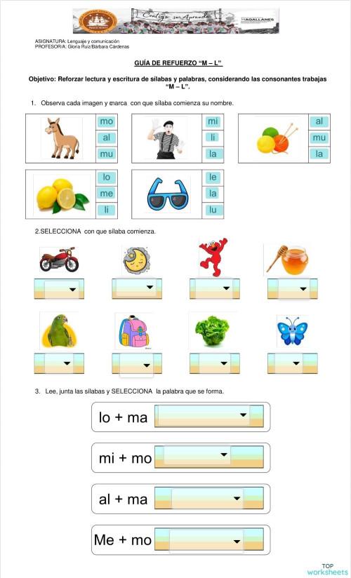 palabras c y qu. Ficha interactiva | TopWorksheets