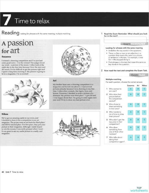 Close-Up A2 U7 Reading. Interactive worksheet | TopWorksheets