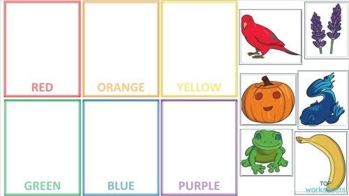 Rainbow colour matching. Interactive worksheet | TopWorksheets