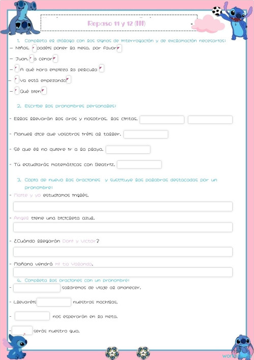 L 11 REPASO 11 Y 12 (III). Ficha interactiva | TopWorksheets