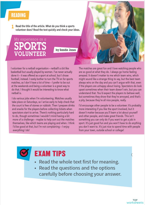 UNIT 3 READING PAGE 13. Interactive worksheet | TopWorksheets