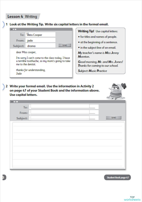 EMAIL WRITING PRACTICE. Interactive worksheet | TopWorksheets