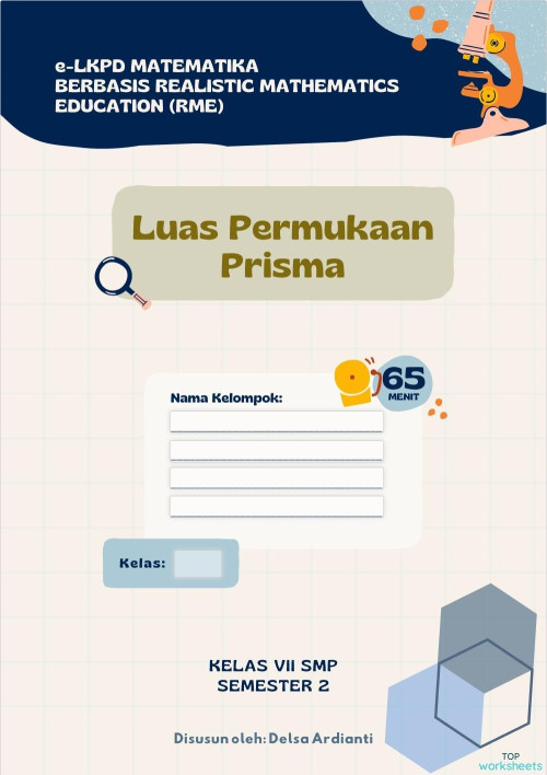 E-LKPD Luas Permukaan Prisma. Lembar kerja interaktif | TopWorksheets