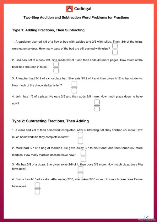 M_G04M08L28_WE01_Two-step addition and subtraction word problems for fraction. Interactive ...