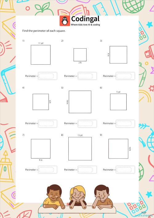 M_G03M23L51_WC01_Perimeter_of_2D_Shapes_1. Interactive worksheet ...