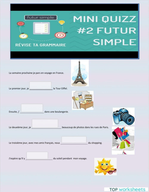 Le futur. Fiche interactive | TopWorksheets