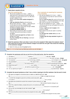 U11 Causative form. Interactive worksheet | TopWorksheets