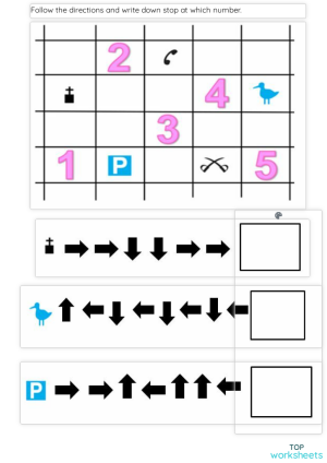 direction and math. Interactive worksheet | TopWorksheets