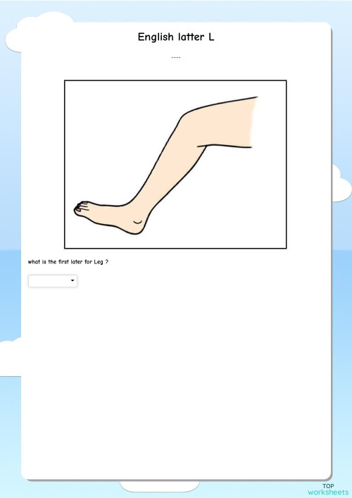 English latter L. Interactive worksheet | TopWorksheets