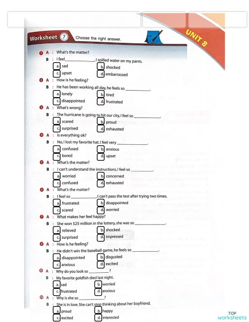 Emotion Test. Interactive worksheet | TopWorksheets