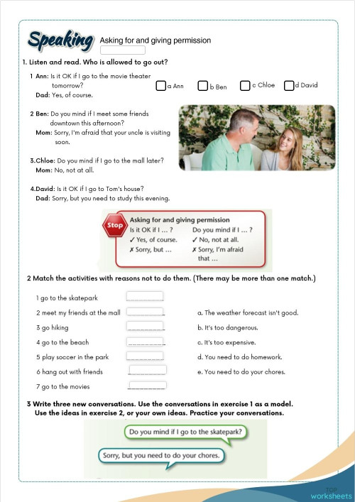 II.8 Speaking. Asking for and giving permission (4th). Interactive ...