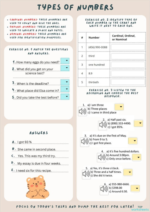 Types of numbers exercises. Interactive worksheet | TopWorksheets