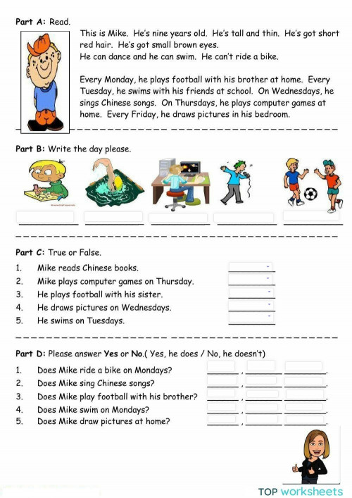 Reading interactive for 3º. Interactive worksheet | TopWorksheets