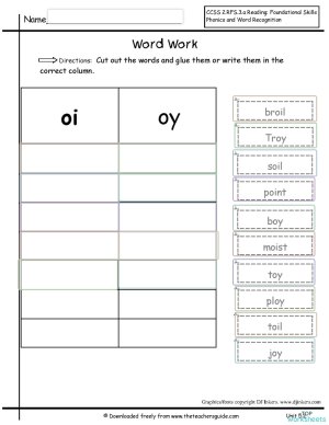 Drag and Drop oi and oy. Interactive worksheet | TopWorksheets