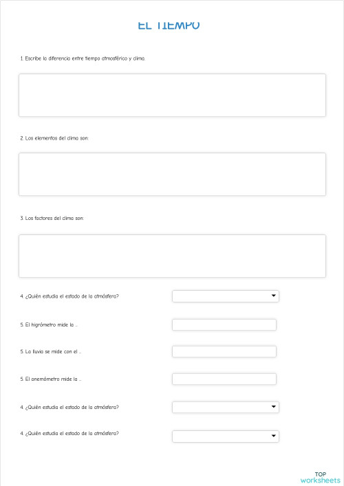 La atmósfera y sus capas . Ficha interactiva | TopWorksheets