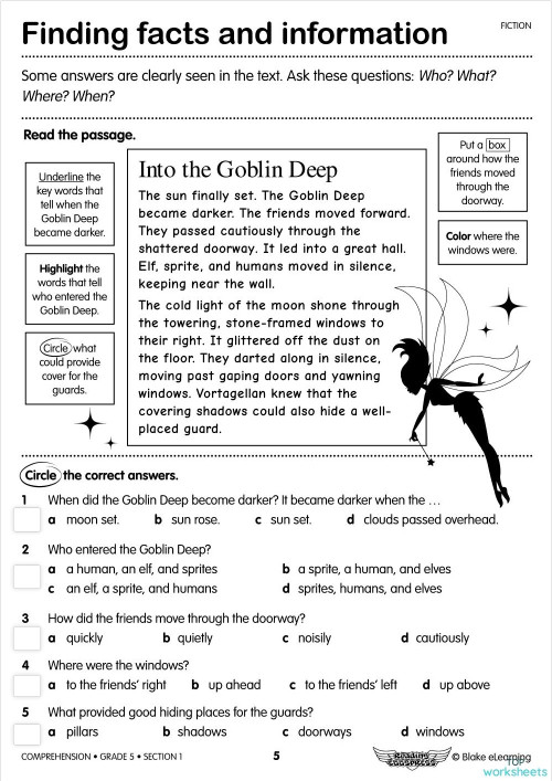 Reading-Finding Facts and information. Interactive worksheet ...