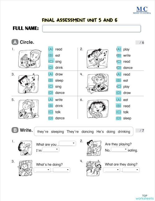 FINAL ASSESSMENT UNIT 5 AND 6 - ZAREK. Interactive worksheet ...