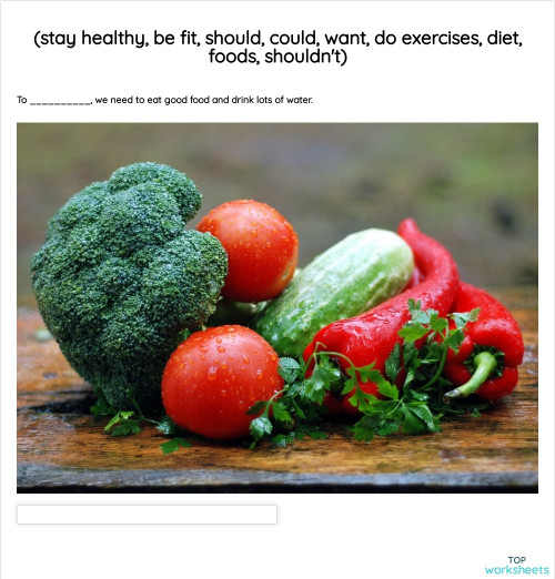(stay healthy, be fit, should, could, want, do exercises, diet, foods ...