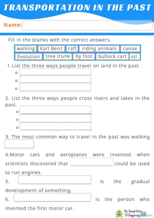 [BLUE] Transportation in the past. Interactive worksheet | TopWorksheets