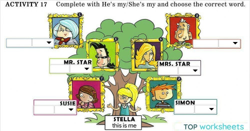This is Stella's family. Interactive worksheet | TopWorksheets