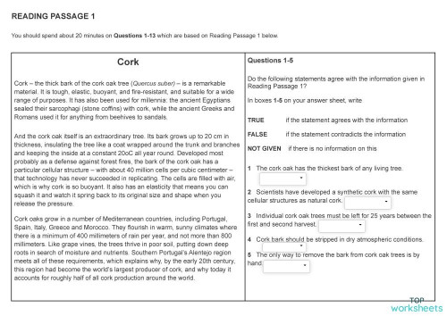 IELTS Booster - Final Test - Reading Skill. Interactive worksheet ...