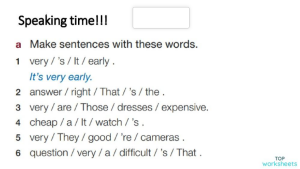 Speaking time. Interactive worksheet | TopWorksheets