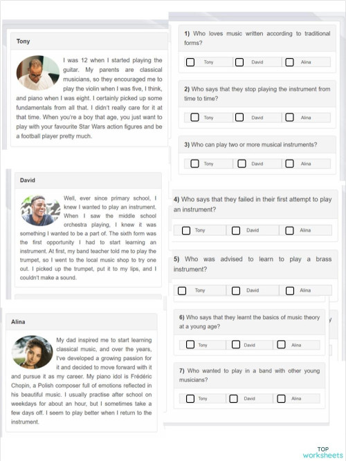 KET PAper : interactive worksheets and online exercises | TopWorksheets