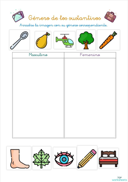 Sustantivos comunes y propios. Ficha interactiva | TopWorksheets