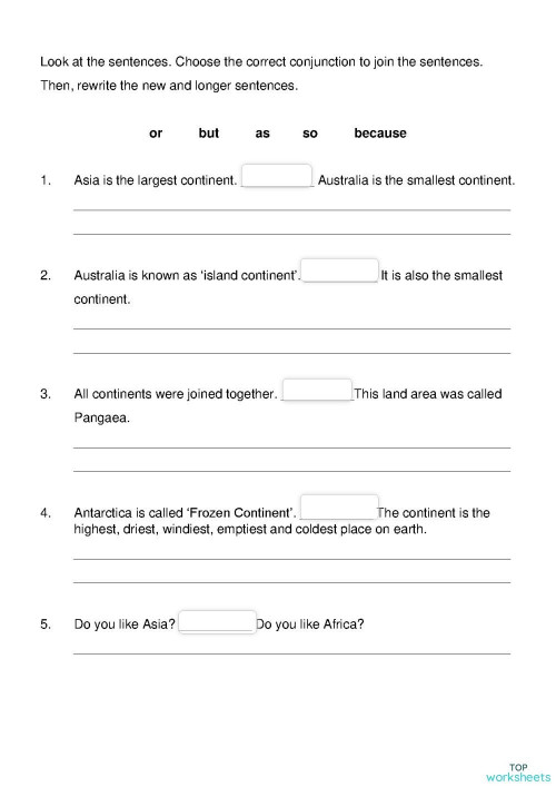 Conjunction Week 3. Interactive worksheet | TopWorksheets