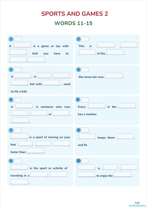 Sports and games 2 dictation 3. Interactive worksheet | TopWorksheets