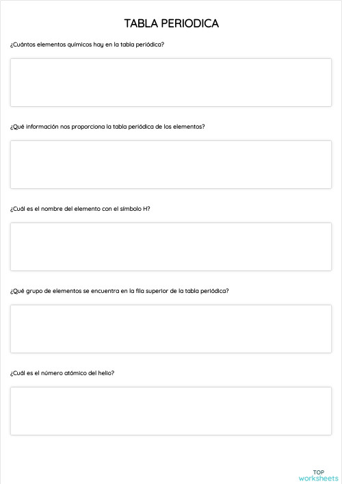Fichas de Trabajo La Tabla Periodica - Educational Images | Picstank