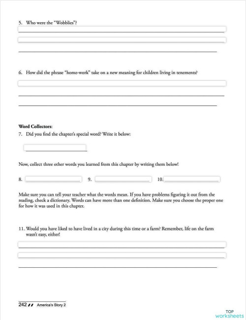 Poverty, Slums, and Strikes in American History: interactive worksheets ...