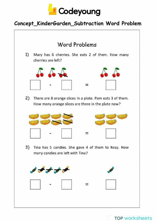 Subtraction upto 10. Interactive worksheet | TopWorksheets