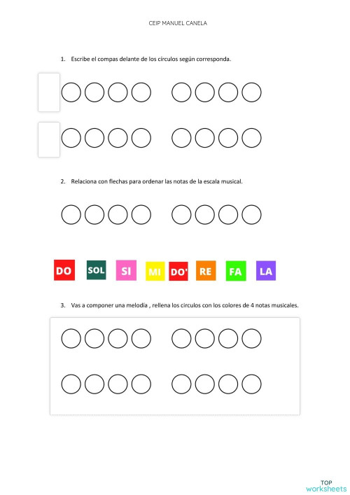 Notas musicales: fichas interactivas y ejercicios online | TopWorksheets