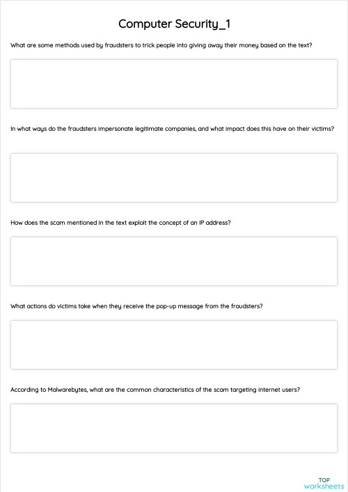 Computer Security_1. Interactive worksheet | TopWorksheets
