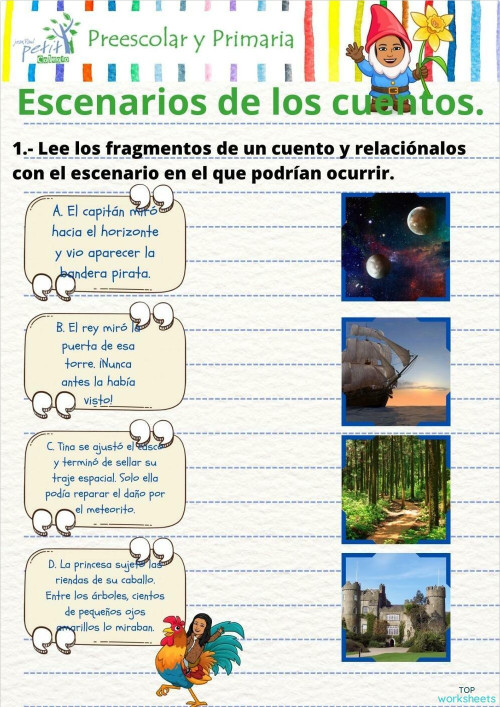 Escenarios de los cuentos.. Ficha interactiva | TopWorksheets